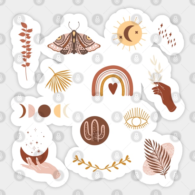 Retro Boho Pack - Retro Abstract Boho - Sticker | TeePublic